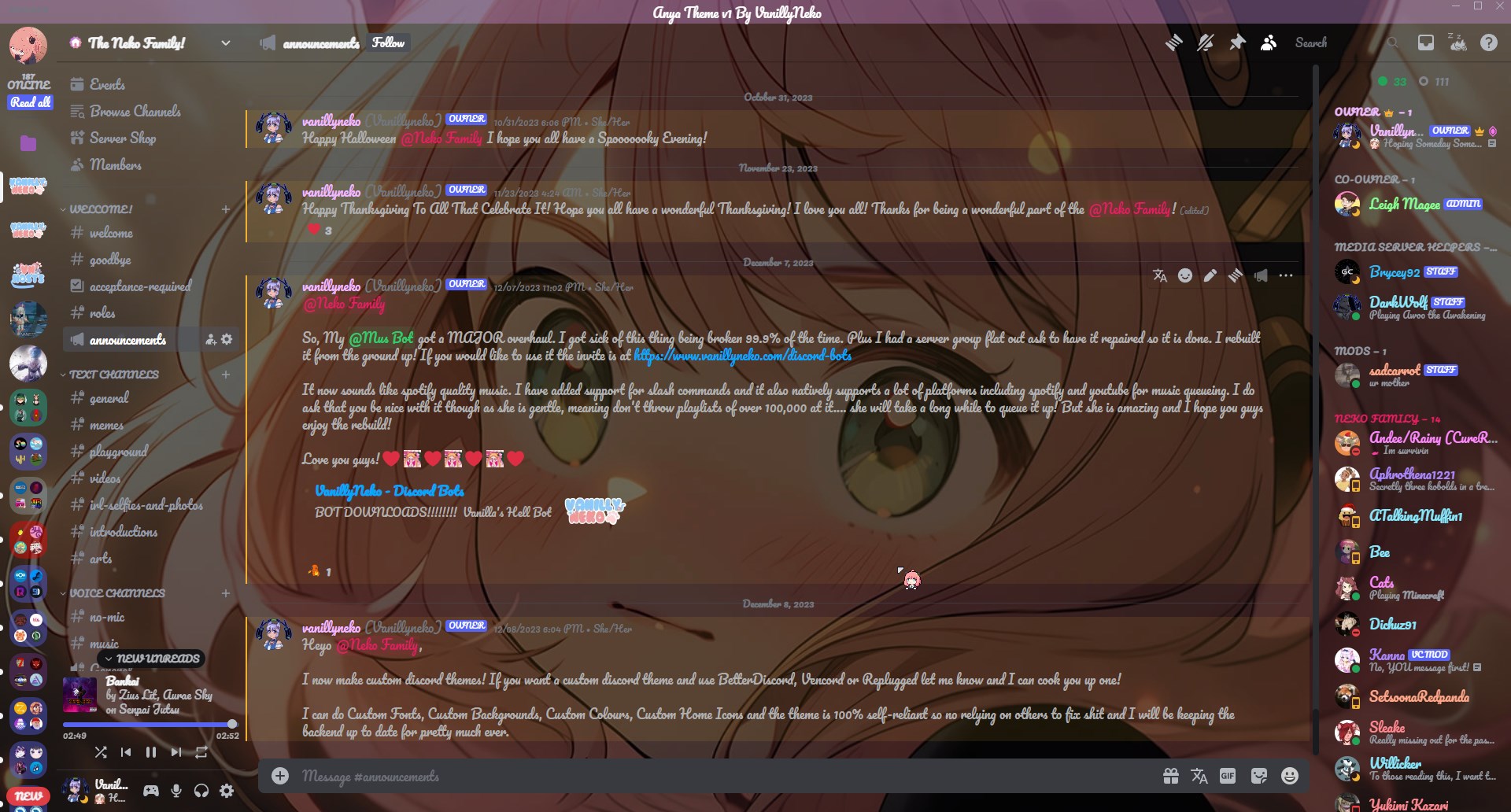 Anya Better Discord Theme | Anya-bd